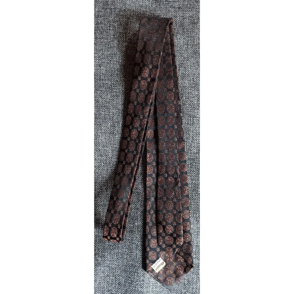 Unbranded | Accessories | Dress Tie 7s 80s 90s Y2k Mens Brown Black 54 ...